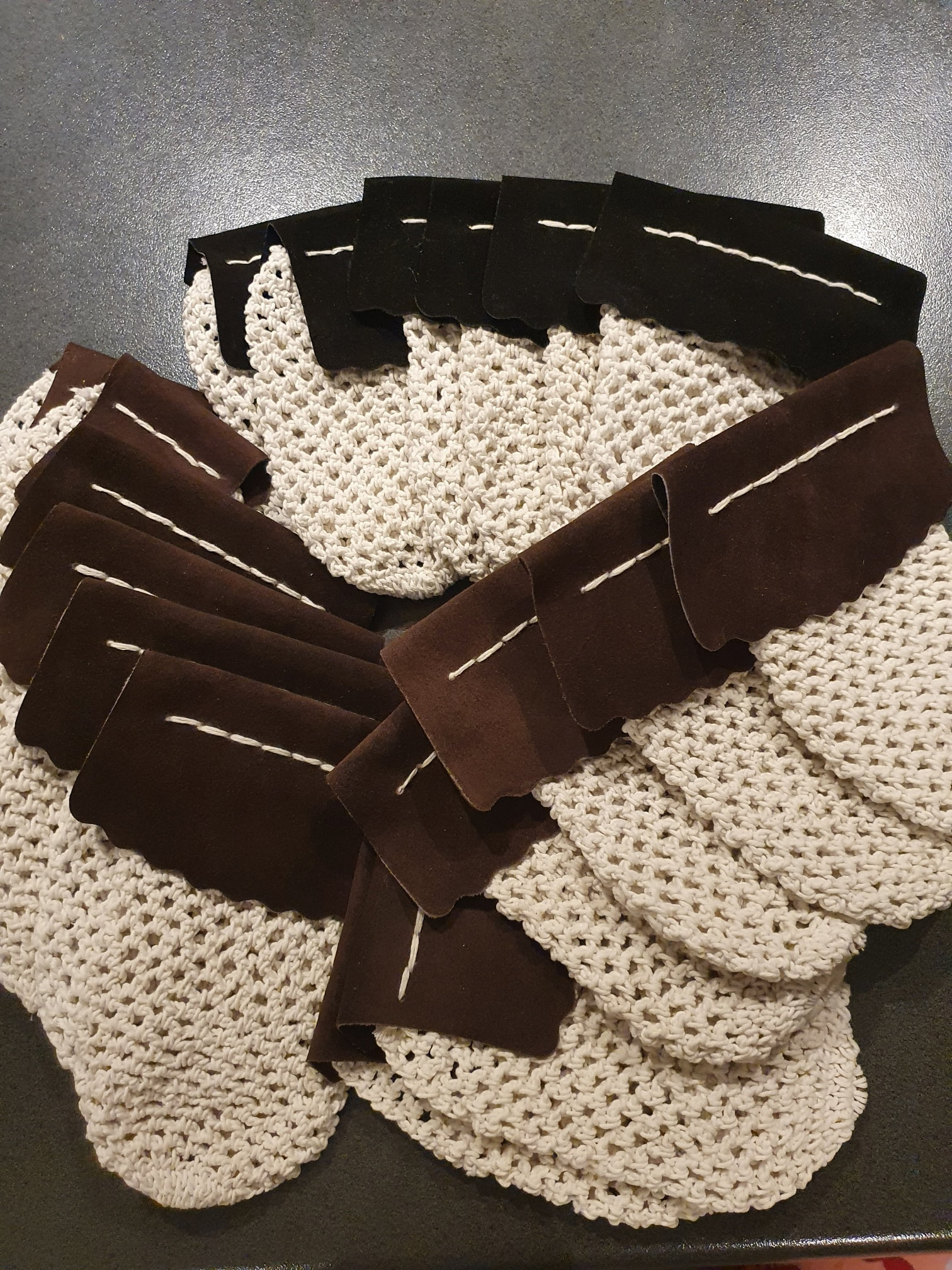 Deluxe Cotton Billiard net pockets set - 9-inch bag net with leather